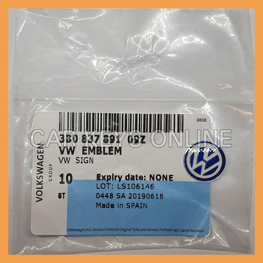 Genuine Volkswagen Emblem (3B0 837 891 09Z)